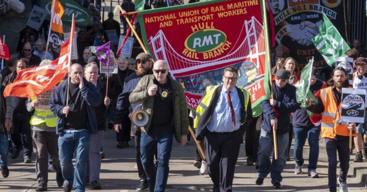 Hundreds protest at Hull Docks against sacking of P&O workers - Karl ...